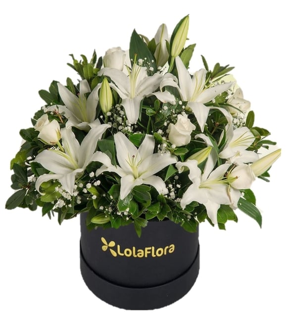 Lilies y Rosas en Caja - Flores a Domicilio - LolaFlora