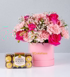 Envía caja con flores frescas a domicilio con LolaFlora